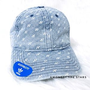 adidas | Accessories | Adidas Washed Denim Monogram Logo Strapback Hat ...